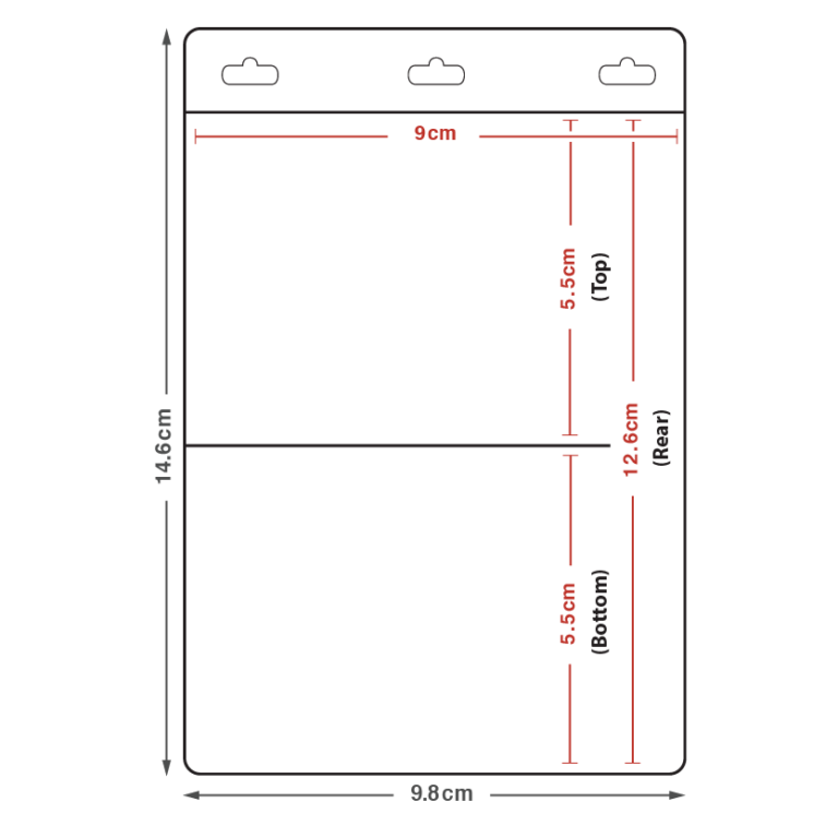 Name tag - PVC Pocket - Portrait - triple pocket (medium size) aca-40 ...